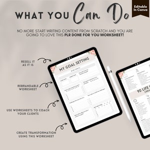 Life Coaching Worksheet, PLR Life Coaching Program, Editable Templates ...