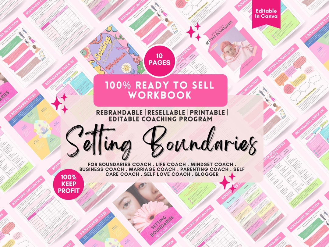 Boundary Workbook | Therapy Worksheet | Mental Health & Self Care ...