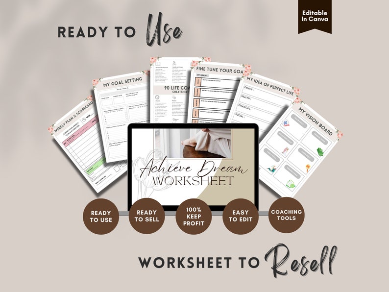 Life Coaching Worksheet PLR Life Coaching Program Editable - Etsy