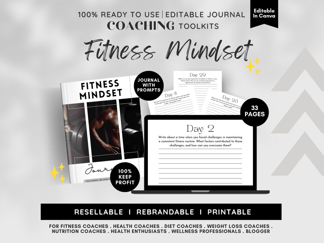 Fitness Mindset Journal | Printable Coaching Program | Editable ...
