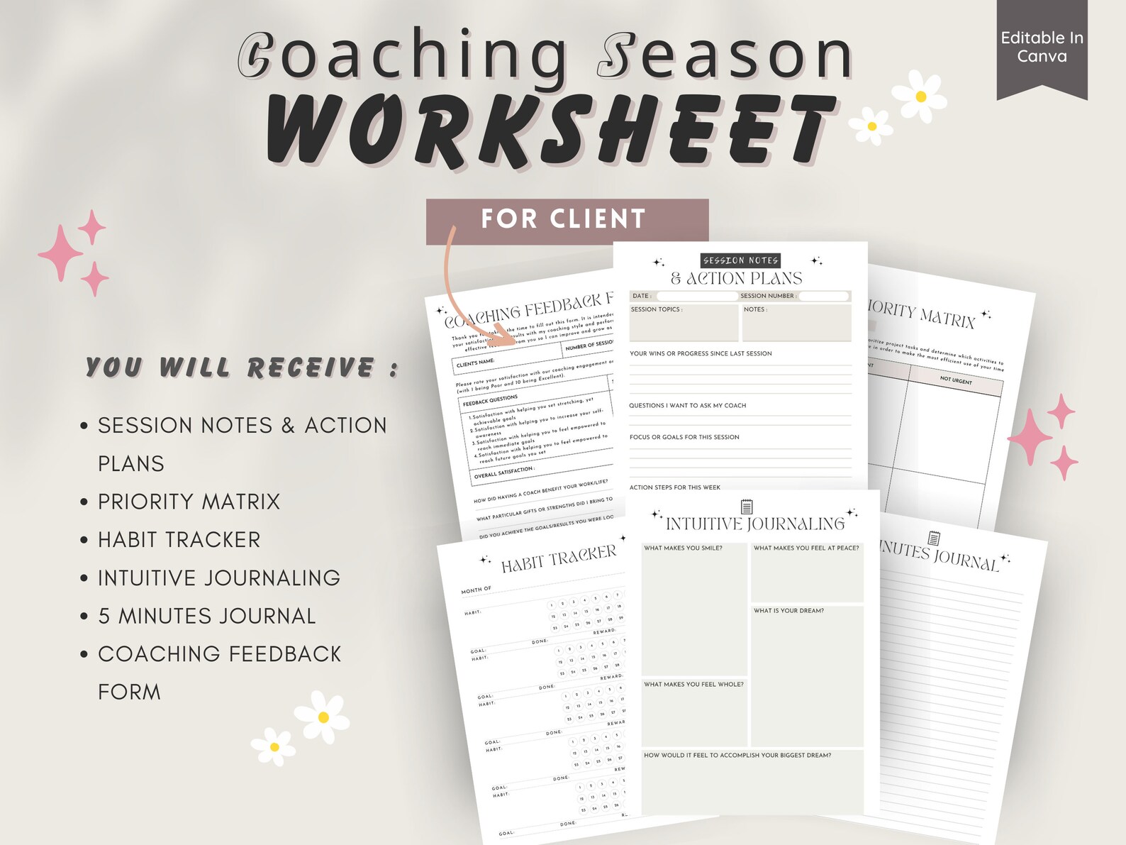 Life Coaching Worksheets | Coaching Session Worksheets | Coaching ...