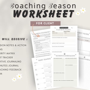 Life Coaching Worksheets | Coaching Session Worksheets | Coaching ...