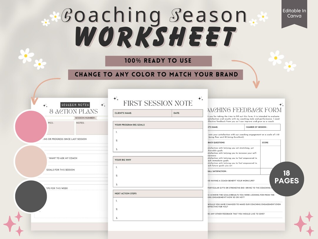 Life Coaching Worksheets | Coaching Session Worksheets | Coaching ...