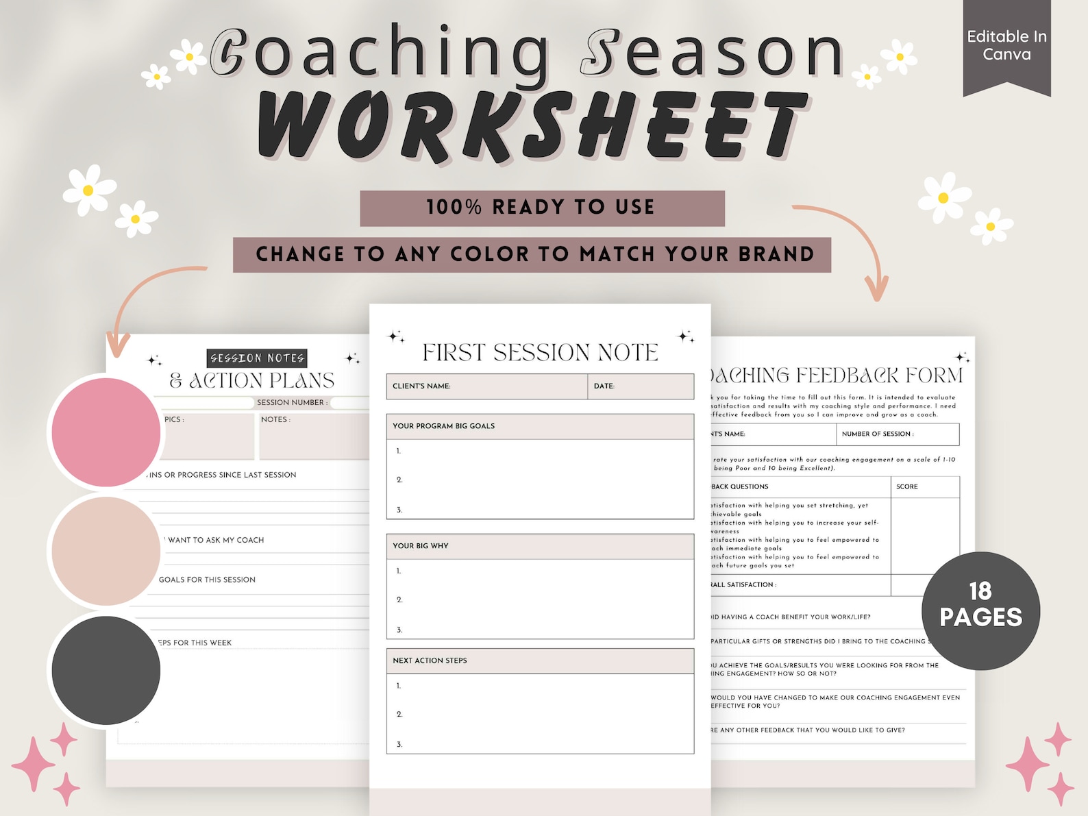 Life Coaching Worksheets | Coaching Session Worksheets | Coaching ...