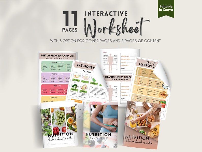 Food Nutrition Guide Worksheet, PLR Workbook, PLR Life Coaching Program ...