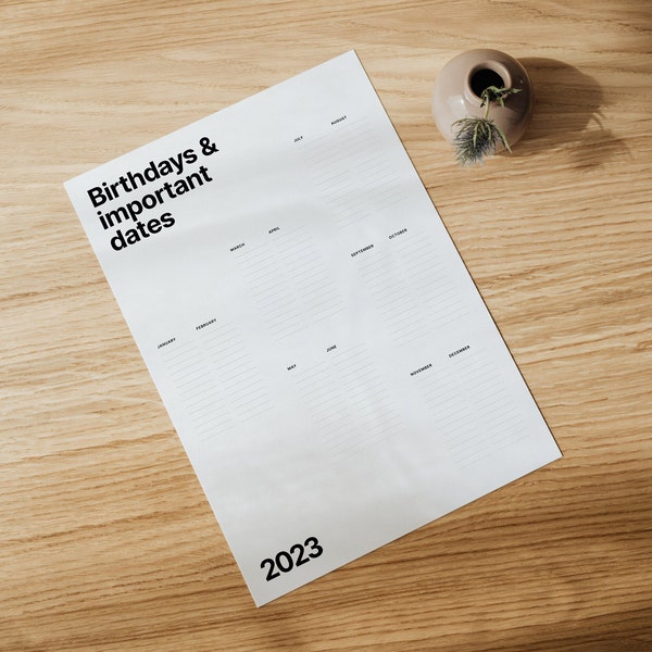 Unmarked Calendar - Etsy