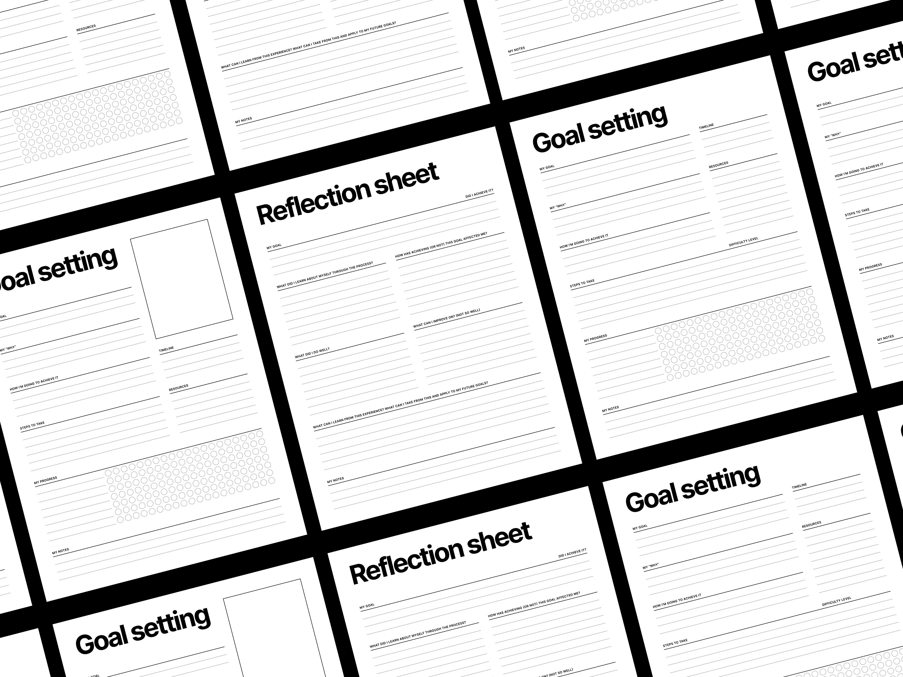 Goal Setting Worksheet and Reflection Worksheet | Productivity and ...