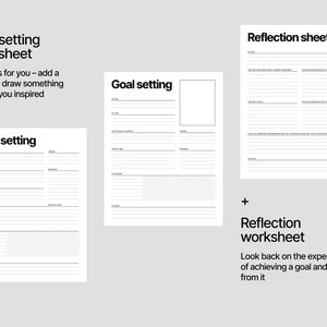 Goal Setting Worksheet and Reflection Worksheet | Productivity and ...