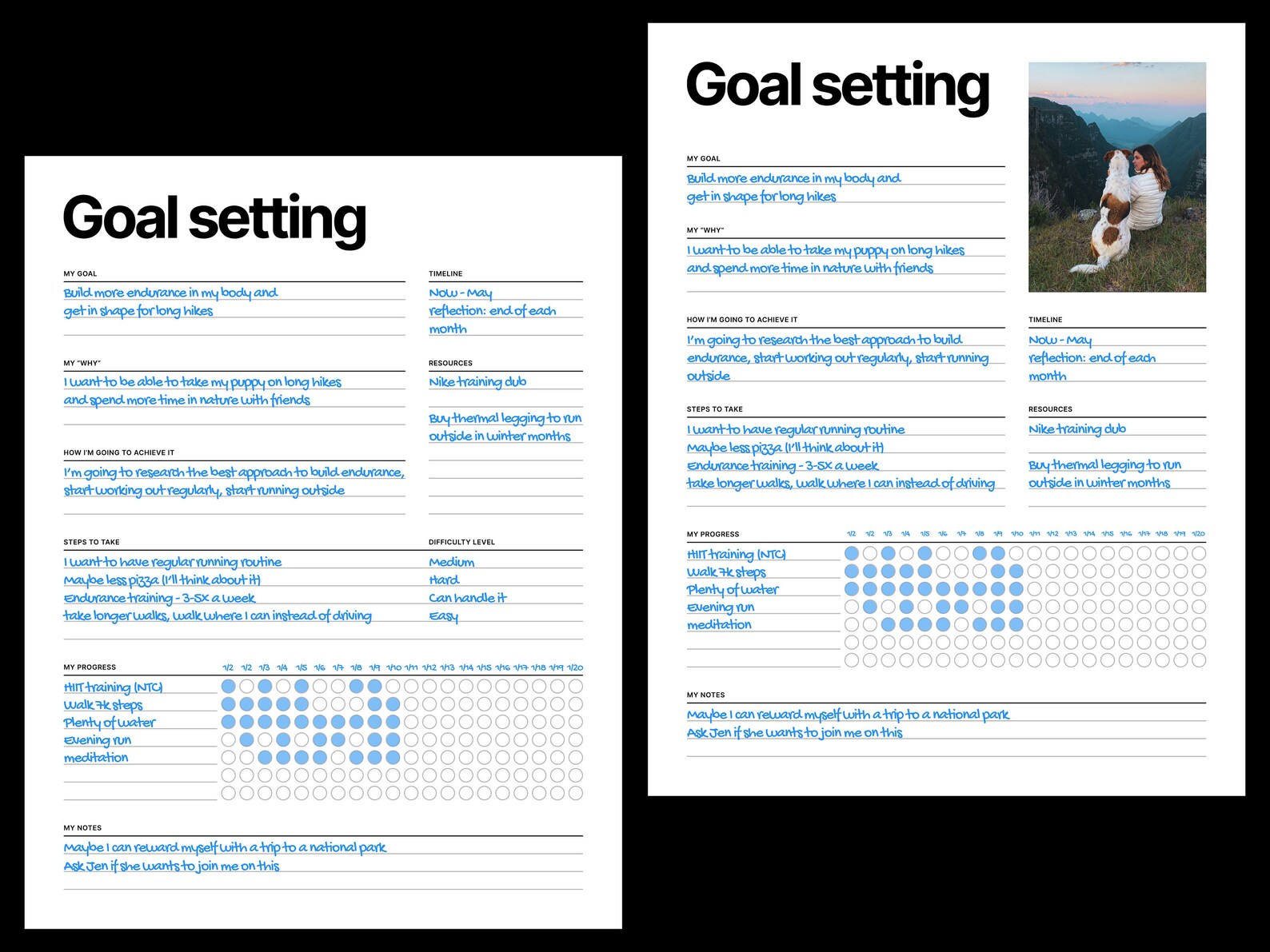 Goal Setting Worksheet and Reflection Worksheet | Productivity and ...