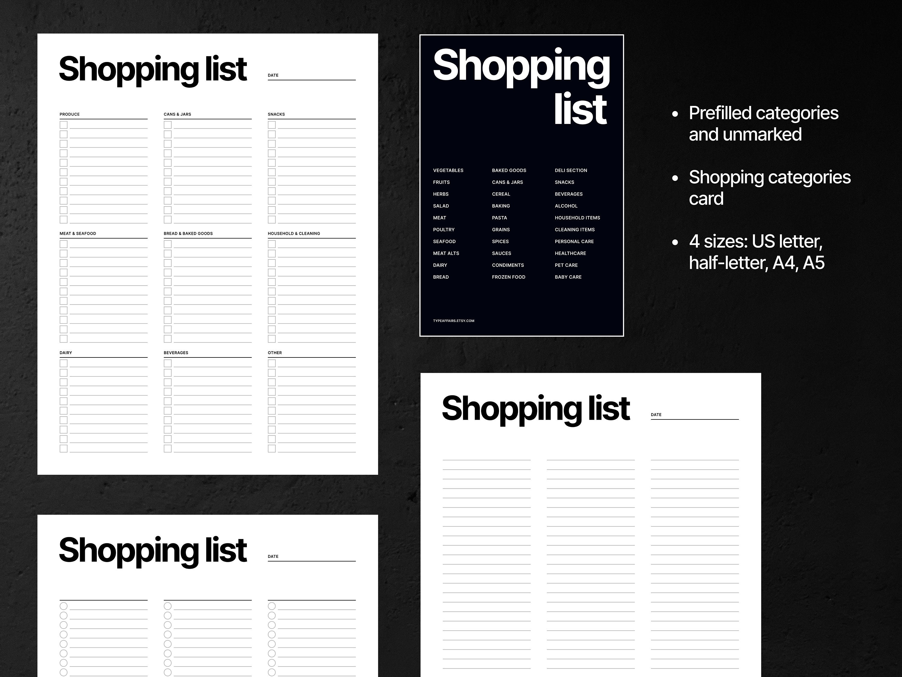 Ultimate Shopping List & Grocery List | Customizable Grocery Shopping ...