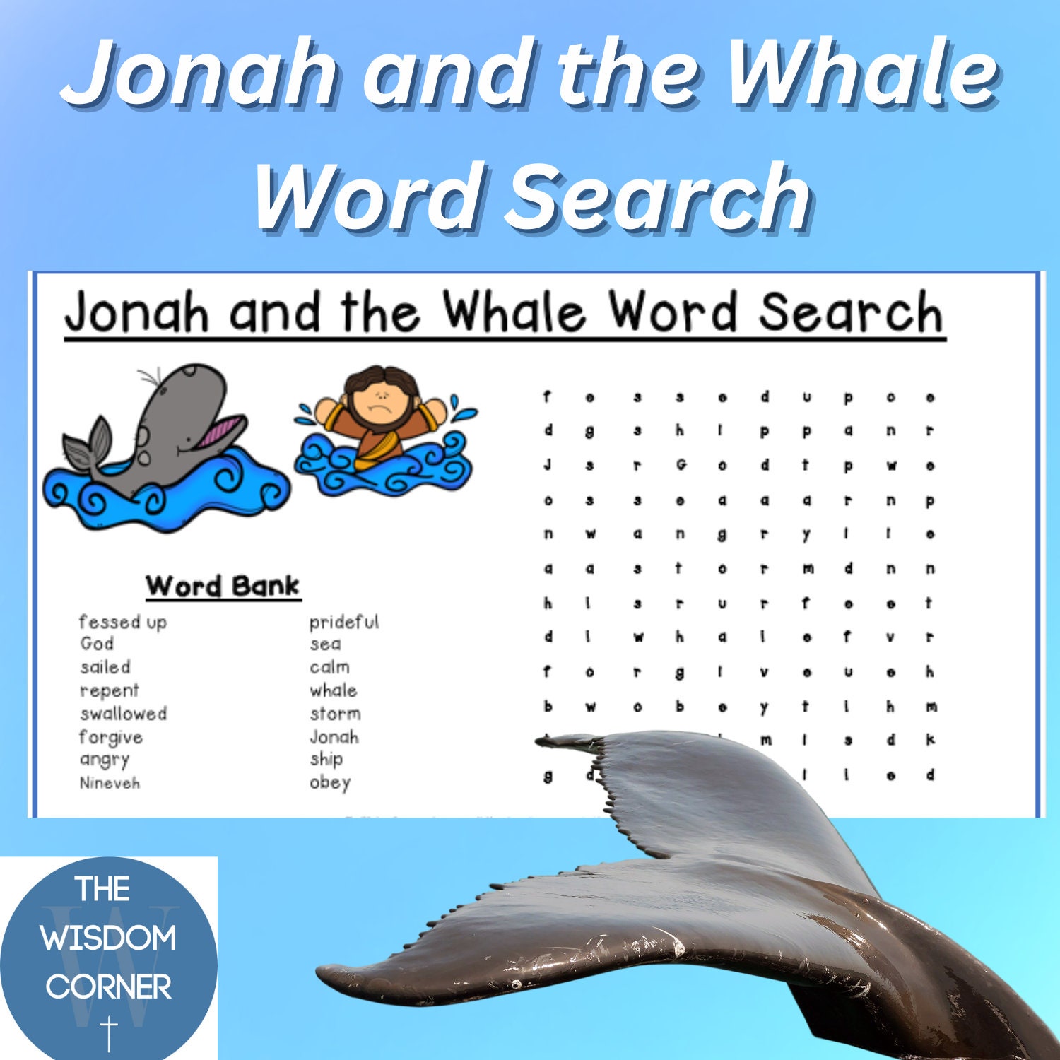 Jonah And The Whale Word Search