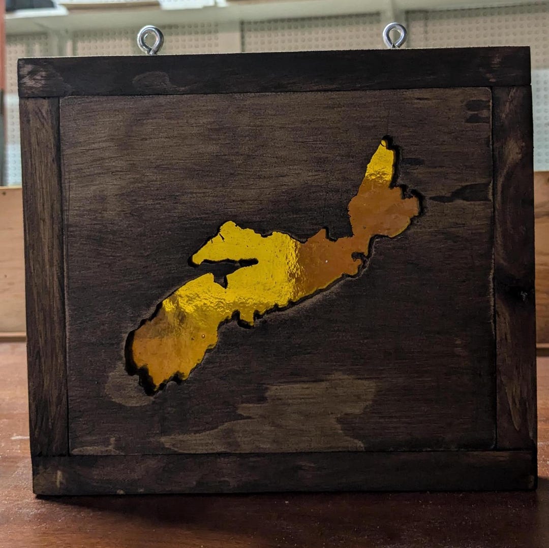 Wooden Frame With Stained Glass, Customizable With Province, State or ...