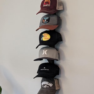 Pine Hat Rack, Wooden Ball Cap Hooks/ Holder/ Display, Wall Organizer ...