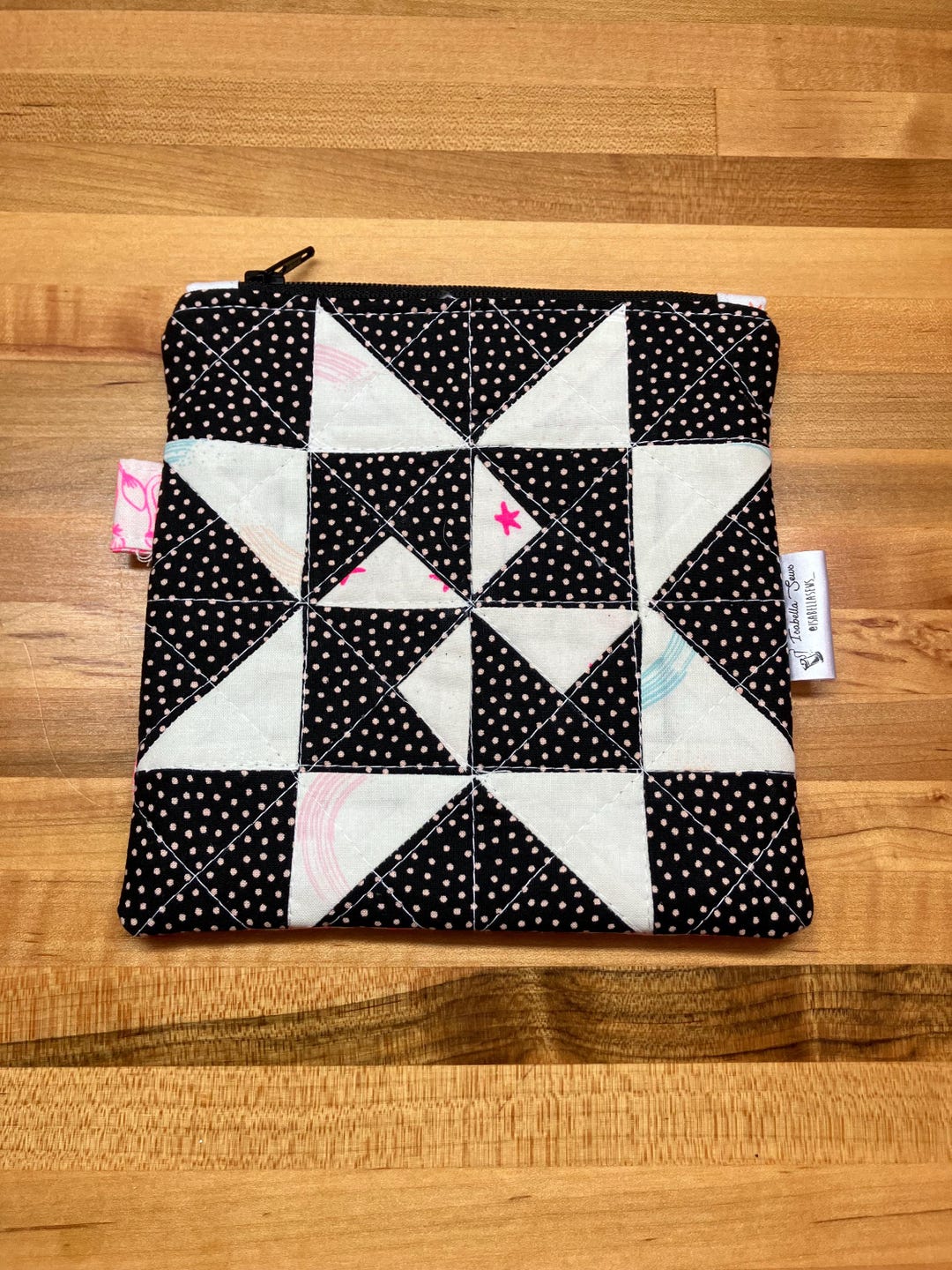 Quilt Block Zipper Pouch - Black & White - Etsy