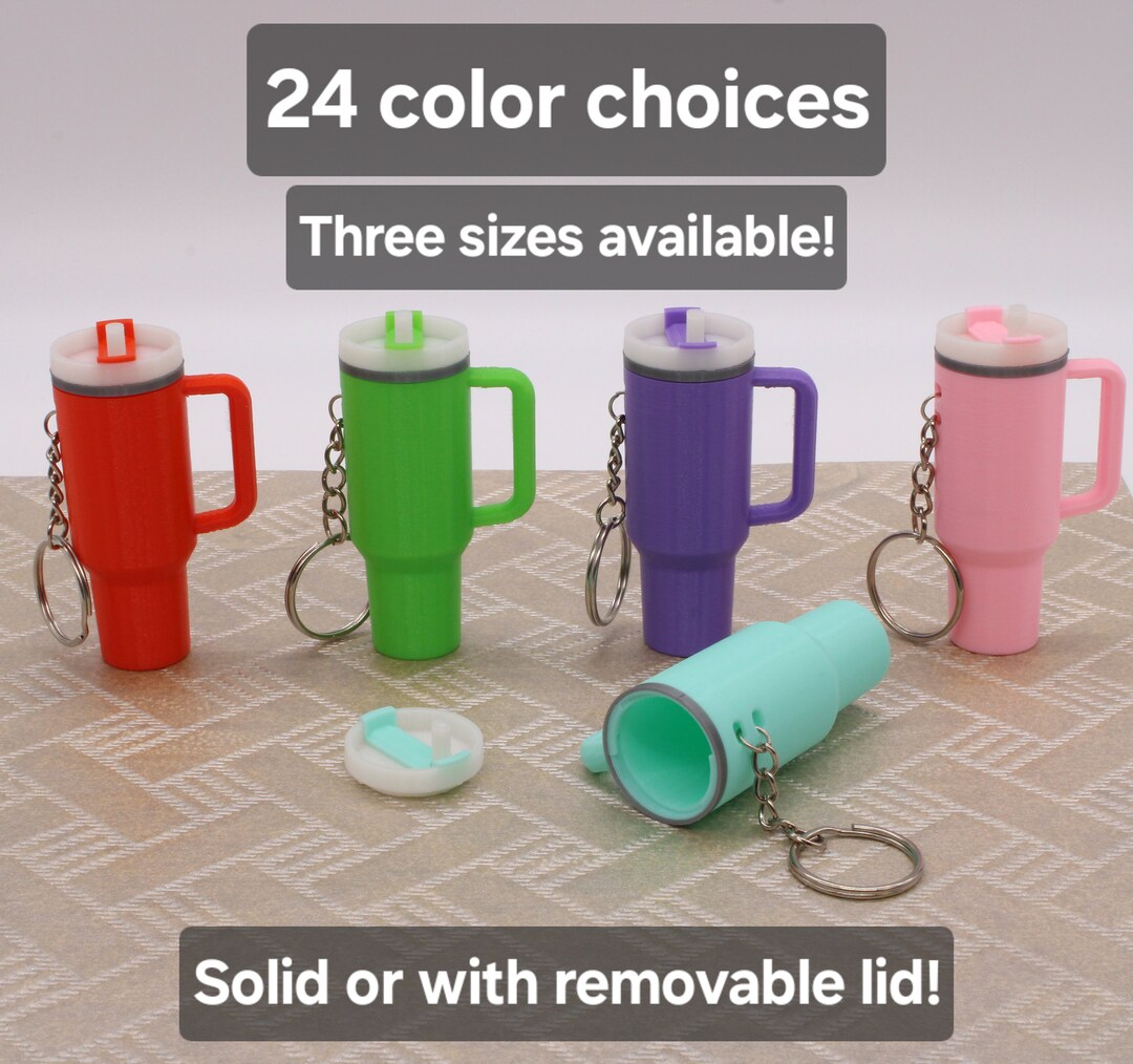 Miniature Stanley Tumbler Keychain Solid or With Removable Lid Lib Balm ...