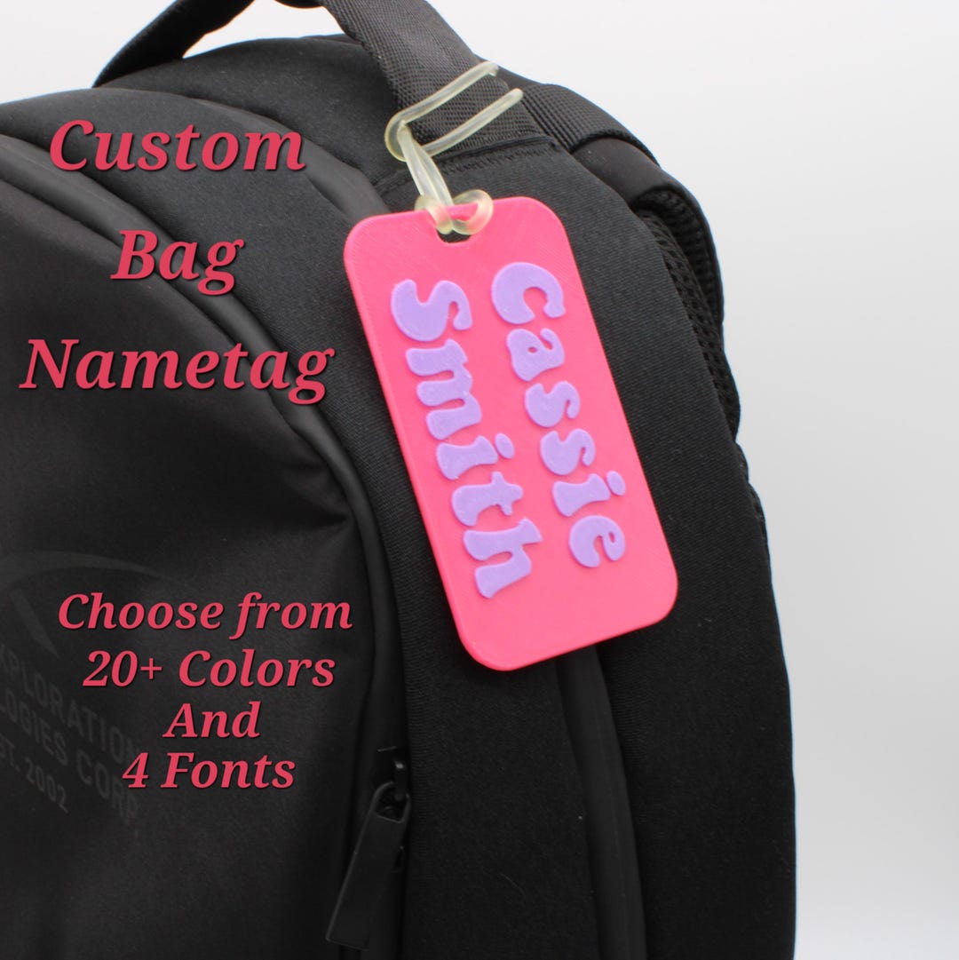 Personalized Backpack Name Tag, Bag Name Plate, School Student, Custom ...