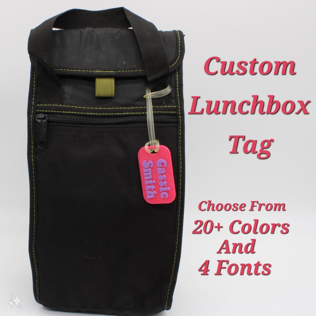 Personalized Lunch Bag Name Tag, Bag Name Plate, School Student, Custom ...