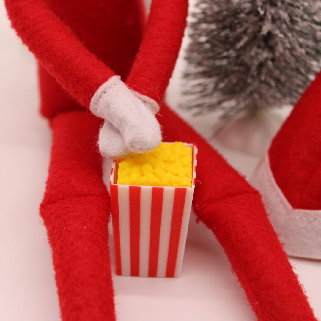 Elf Doll Mini Popcorn Bucket Movie Night Accessory Elf Prop Christmas ...