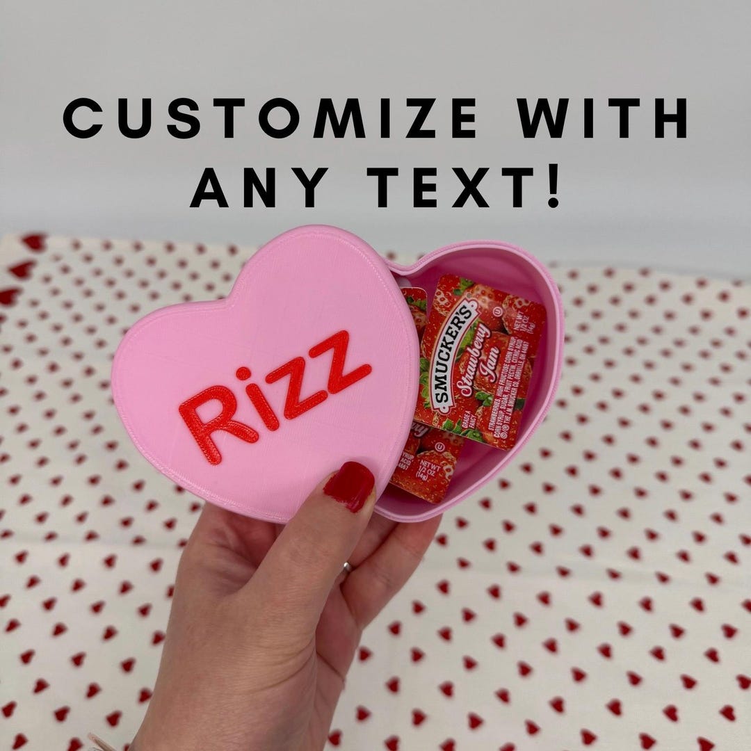 Custom Large Candy Conversation Heart Box Valentine’s Day Gift Decor ...