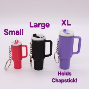 Miniature Stanley Tumbler Keychain Solid or With Removable Lid Lib Balm ...