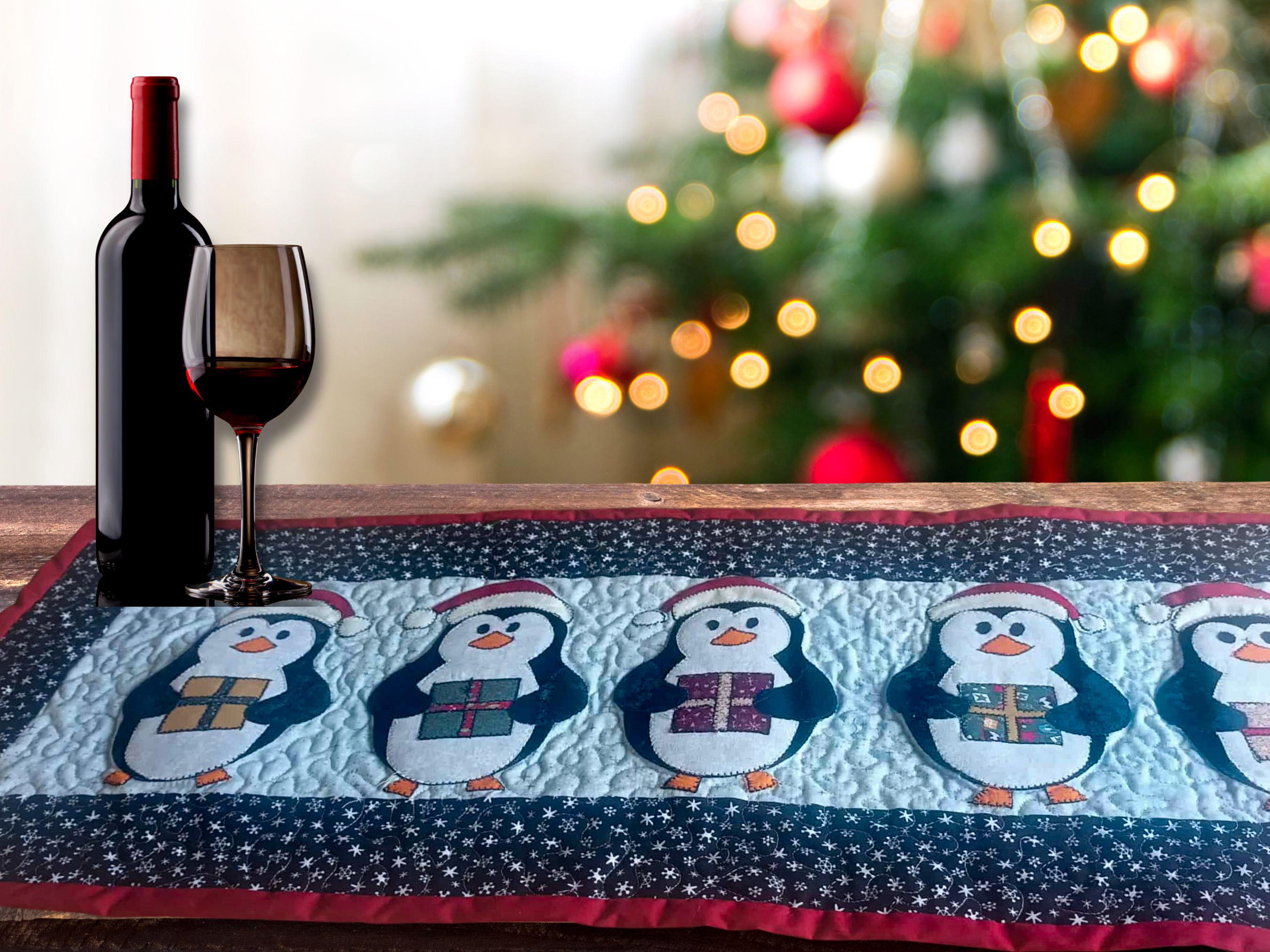Christmas Table Runner Pattern. Easy Sewing Pattern Using Raw Edge ...