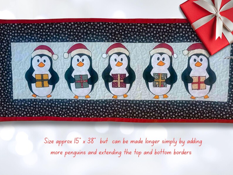 Christmas Table Runner Pattern. Easy Sewing Pattern Using Raw Edge ...