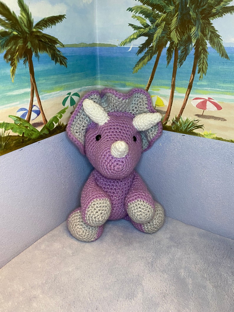 Handmade Crochet Large Triceratops Stuffies Custom Gift - Etsy