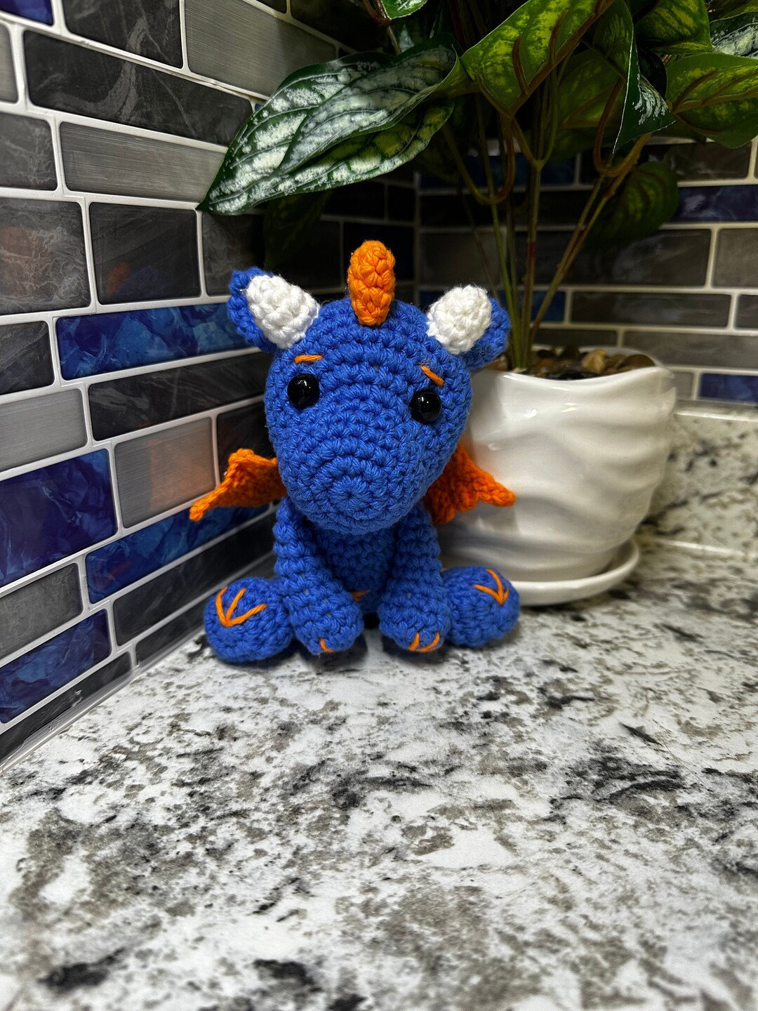Handmade Crochet Amigurumi Cotton Dragon Stuffy Desk Car Gift - Etsy