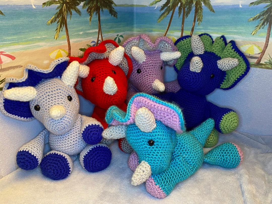 Handmade Crochet Large Triceratops Stuffies Custom Gift - Etsy