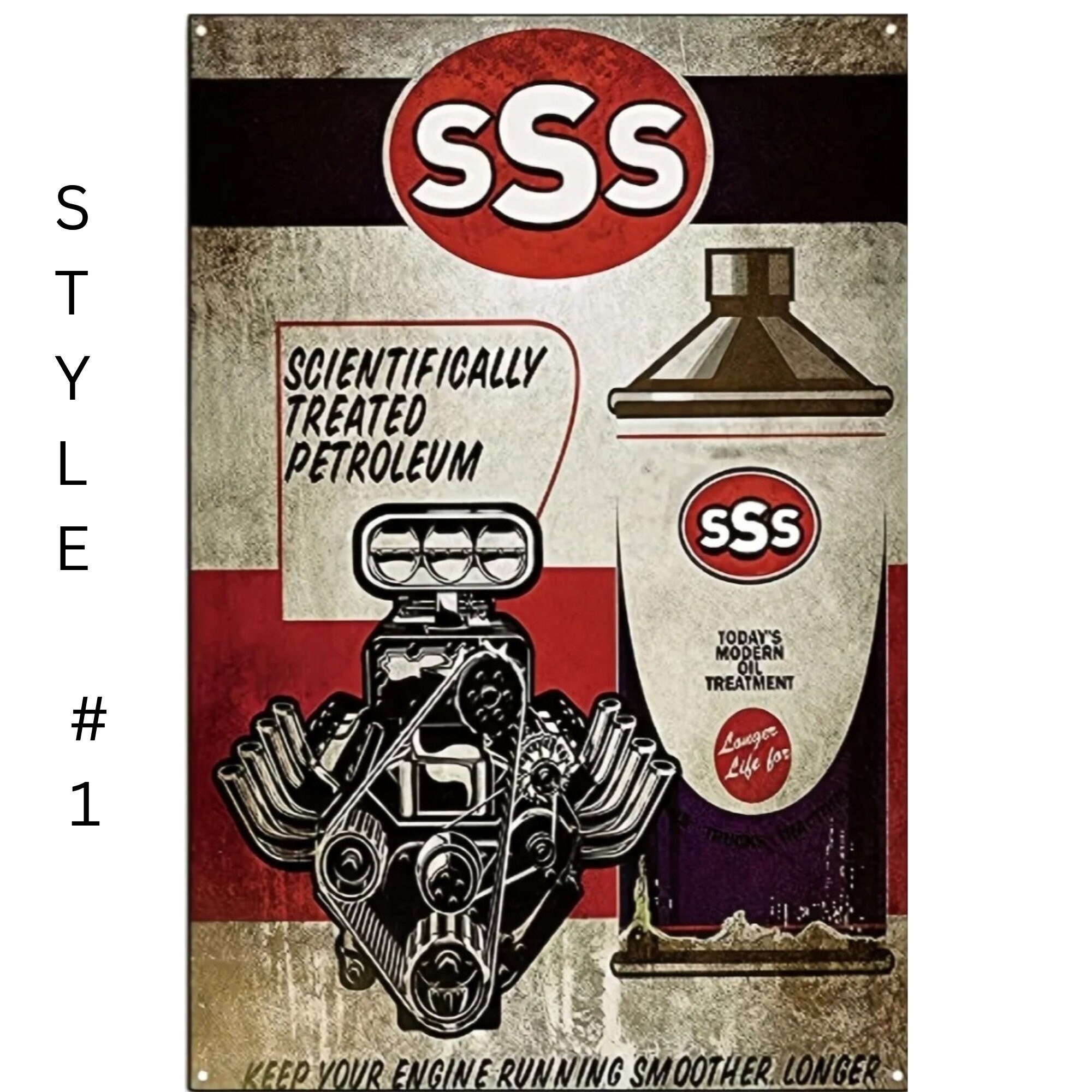 Garage Vintage Metal Tin Sign, Castrol GTX Motor Oil, 76 Racing Fuel ...