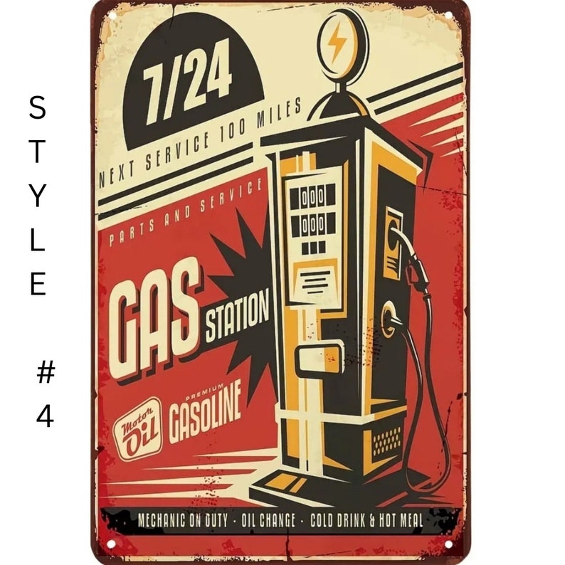 Garage Vintage Metal Tin Sign, Castrol GTX Motor Oil, 76 Racing Fuel ...