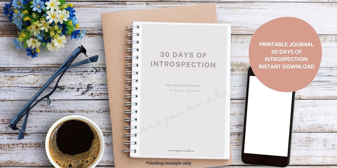 Printable Journal - 30 Days With 30 Prompts. Mindfulness +self ...