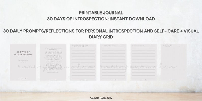 Printable Journal - 30 Days With 30 Prompts. Mindfulness +self-discovery - Etsy