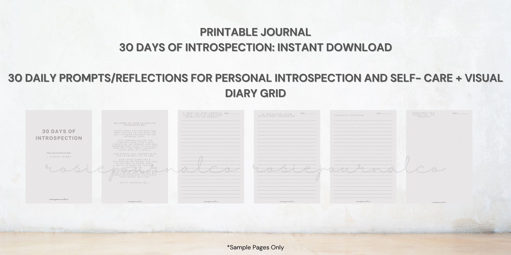 Printable Journal - 30 Days With 30 Prompts. Mindfulness +self ...