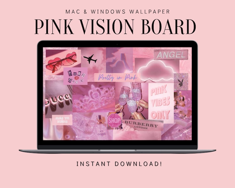 Pink Vision Board | Digital Download | Wallpapers - Etsy