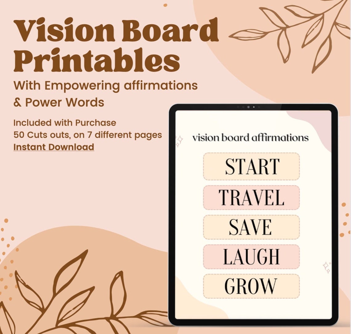 Vision Board | 50 Printable Cuts Outs | Instant Download - Etsy
