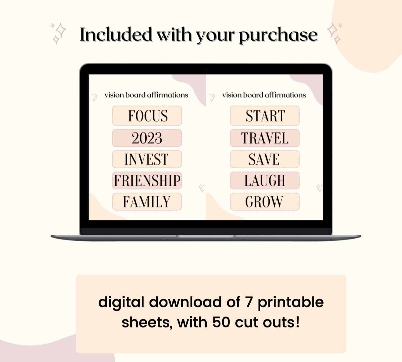 Vision Board | 50 Printable Cuts Outs | Instant Download - Etsy