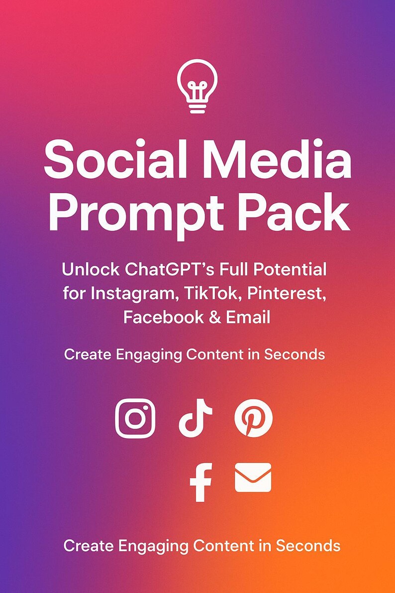 Social Media Prompt Pack | 20 Chatgpt Prompts for Instagram, Tiktok ...