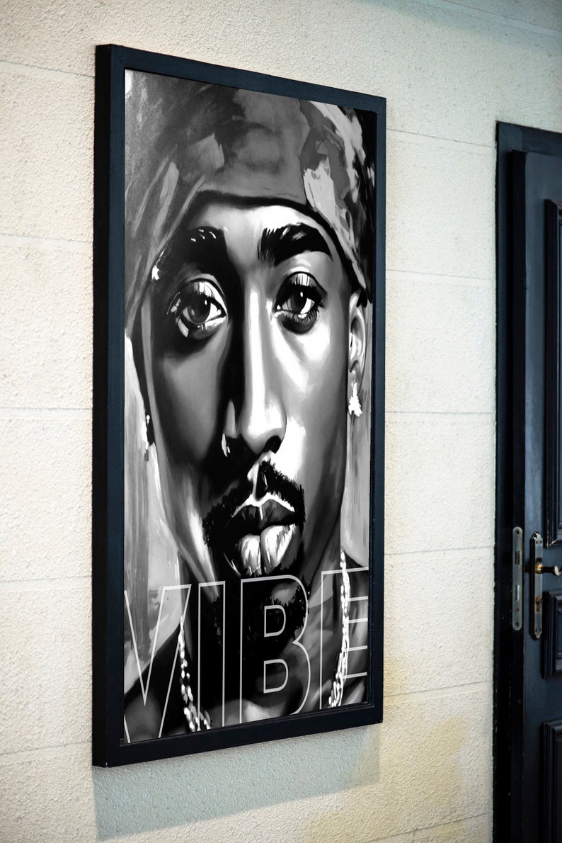 Tupac Poster Hip Hop Posters Album Covers Music Gifts Black and White ...