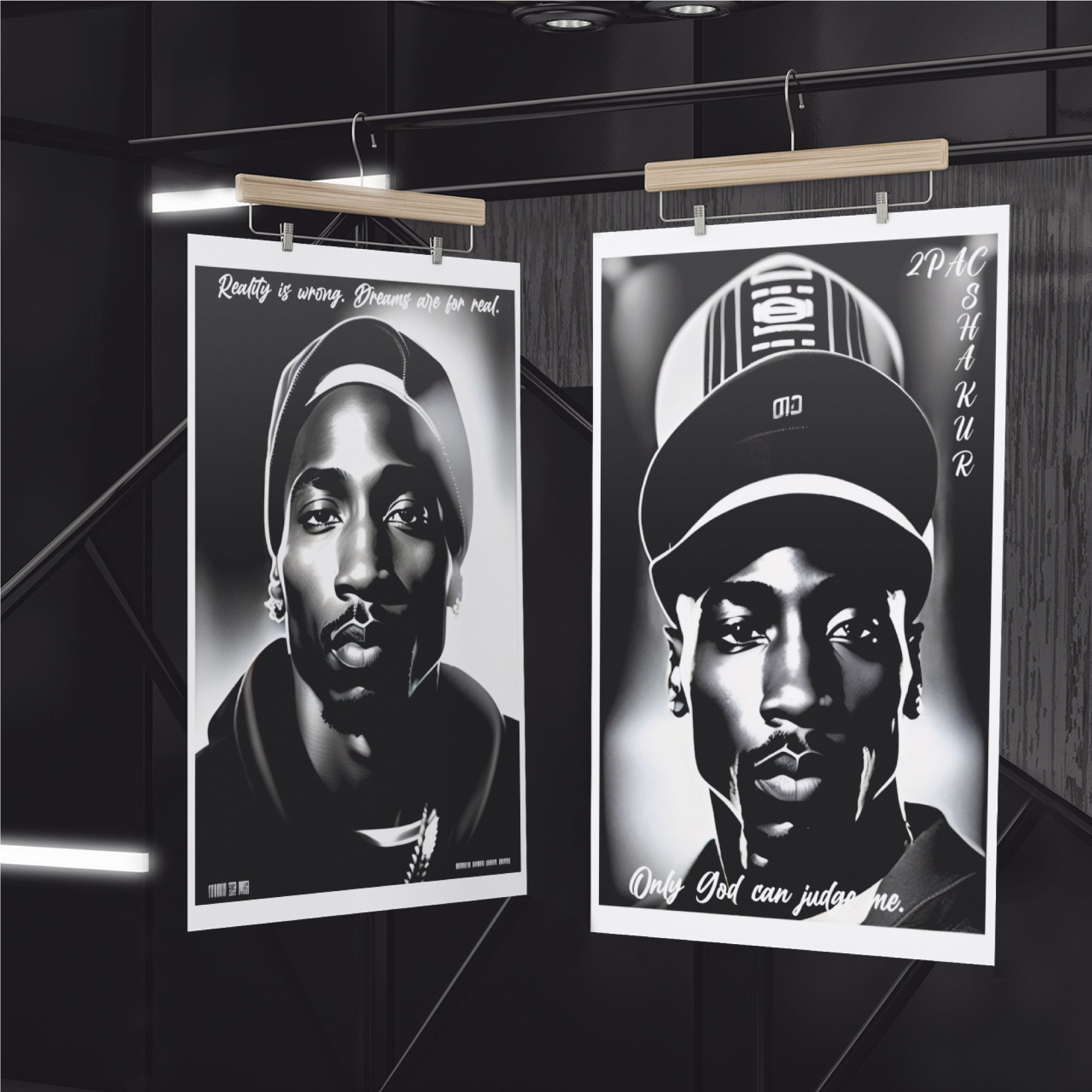 Set of 3 Tupac Poster Vintage 2pac Wall Art Black and White Poster ...