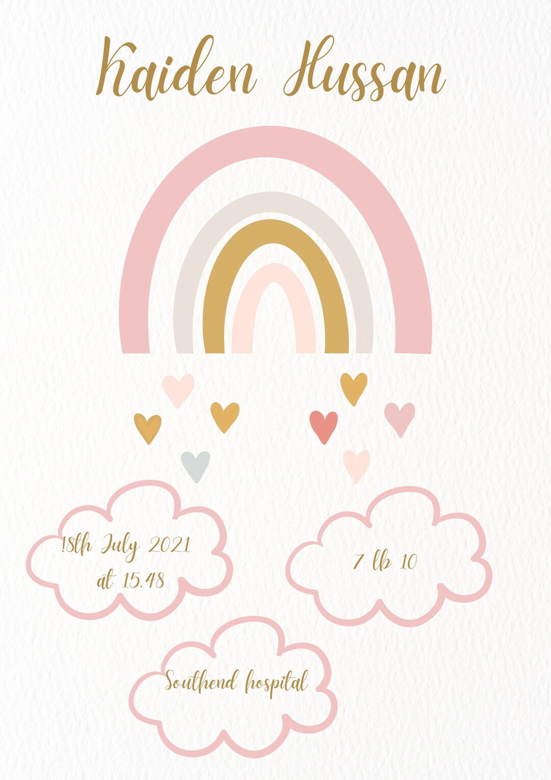 Rainbow Baby Announcement Poster - Etsy