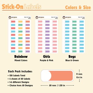 Cute Dishwasher Safe Labels - School Labels - Waterproof Labels - Kids ...
