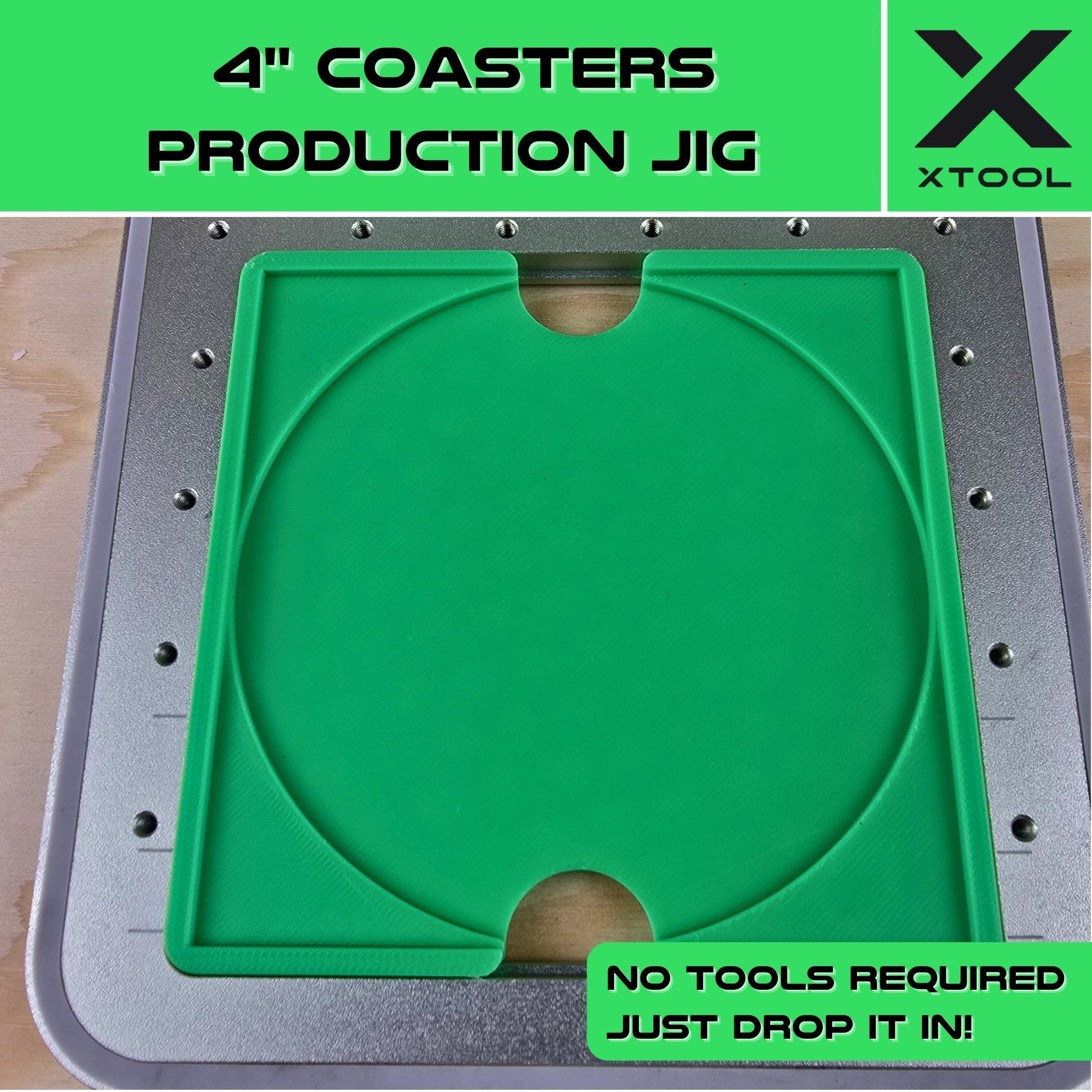 Xtool F1/F2 Coaster Jig – 4" Square & Round Slate Coasters, Batch ...