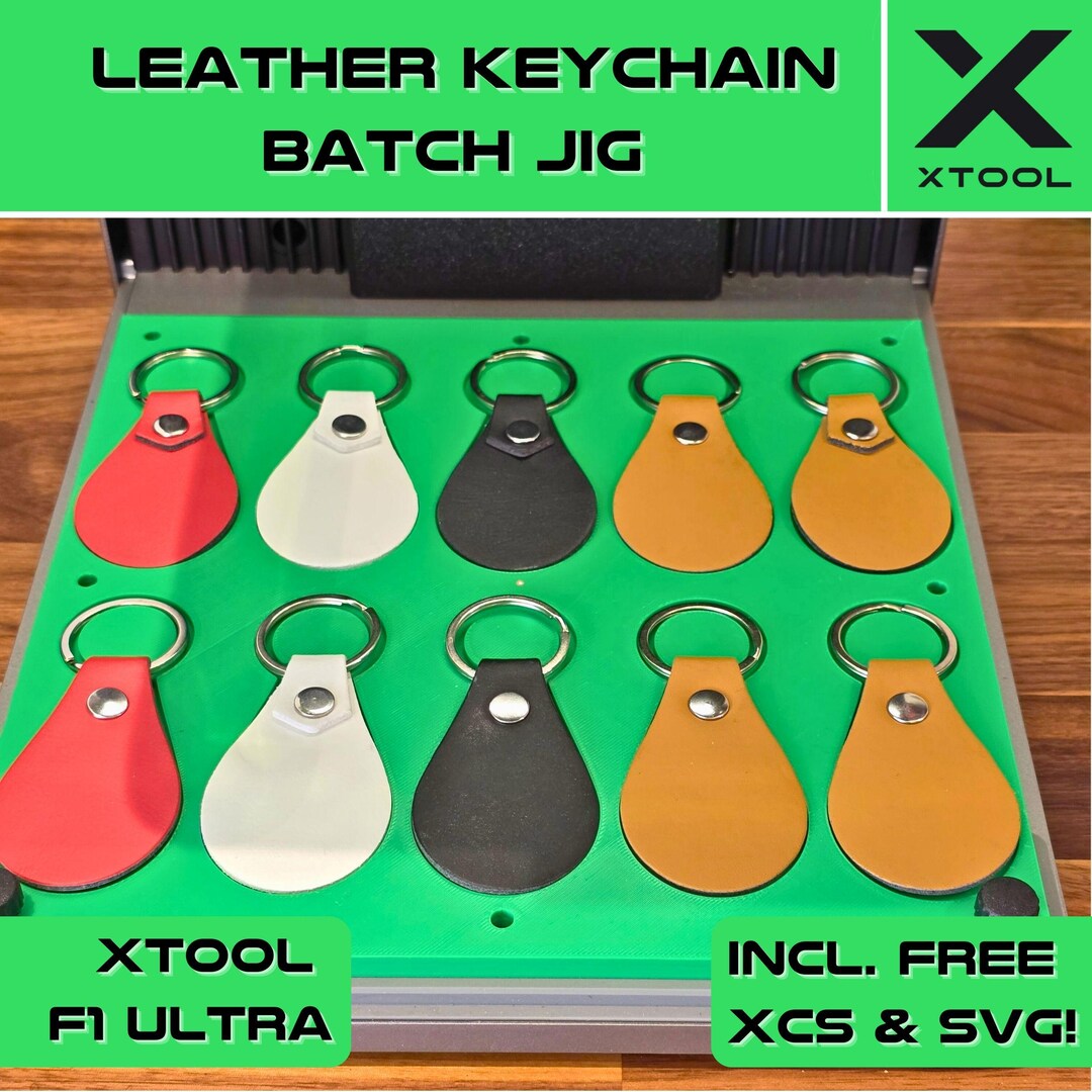 Xtool F1 Ultra & F2 Ultra Leather Keychain Jig: Holds 10 Drop-shaped ...