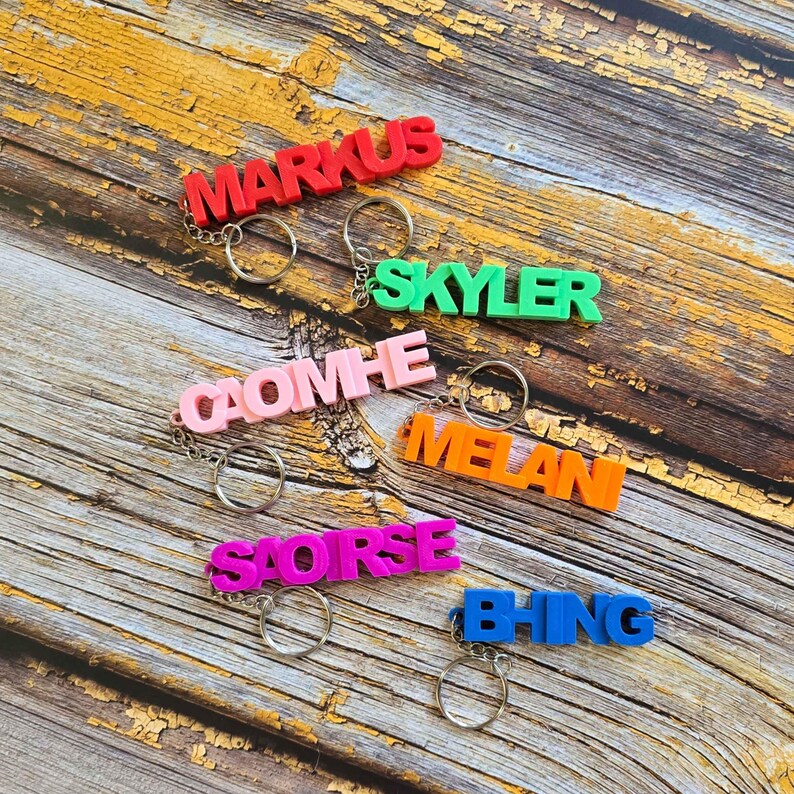 Personalized Name Keychain - 3D Printed - Custom Keyring Gift, Party ...