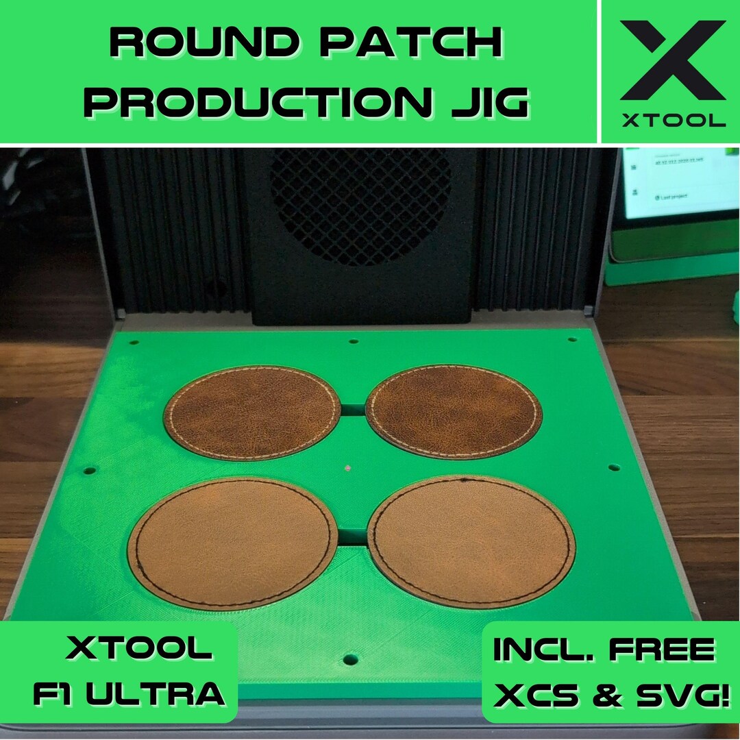 Xtool F1 Ultra Round Patch Production Jig – Holds 4 Patches in 2 Sizes! - Xtool Fiber Laser Jig ...