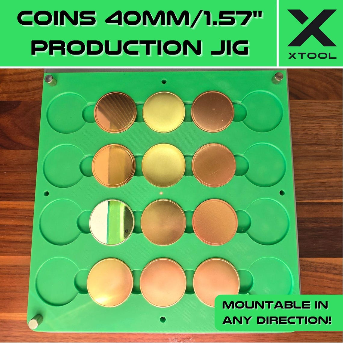 Xtool F1 Ultra Coin Jig – Holds 20 Coins (40mm), Xtool F1 Ultra Jig ...