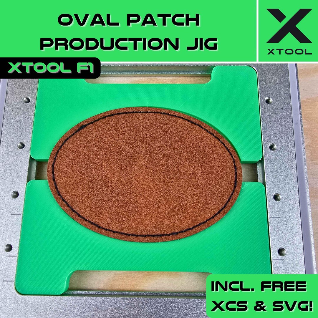 Xtool F1/F2 Oval Patch Jig – for Leather & Leatherette Patches in 2 ...