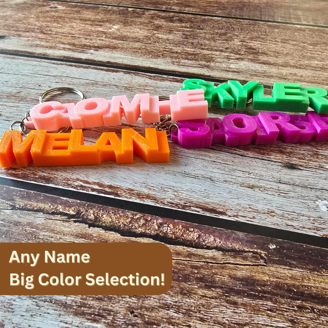 Personalized Name Keychain - 3D Printed - Custom Keyring Gift, Party ...