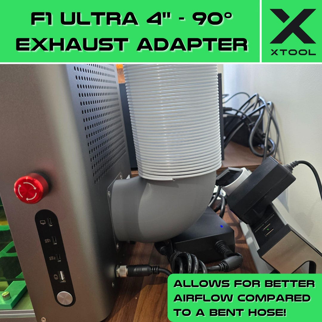 Xtool F1 ULTRA 4" Curved Exhaust Adapter | Space-saving, Improved ...